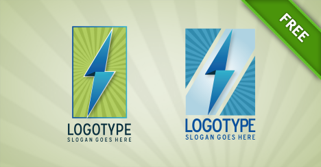 Lightning in a Shape Logo Template - Free Logo Design Templates